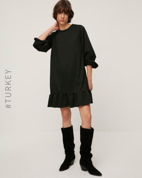 Buy Shift Dress with Ruffled Hemline Online at Best Prices in India ...