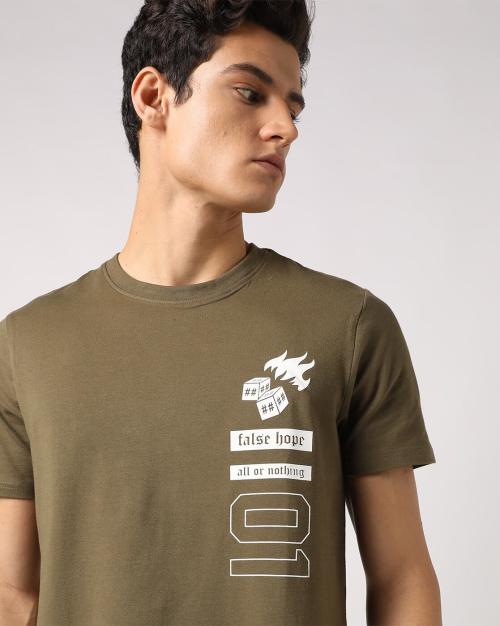 Buy Regular Fit Numeric Print Crew-Neck T-Shirt Online at Best Prices ...