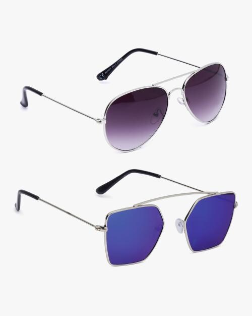 Buy Set of 2 UV-Protected Full-Rim Aviators Online at Best Prices in ...