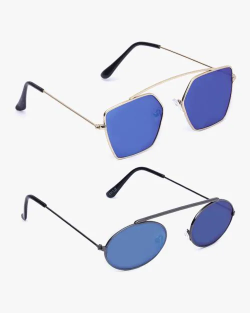 Buy Set of 2 UV-Protected Full-Rim Aviators Online at Best Prices in ...