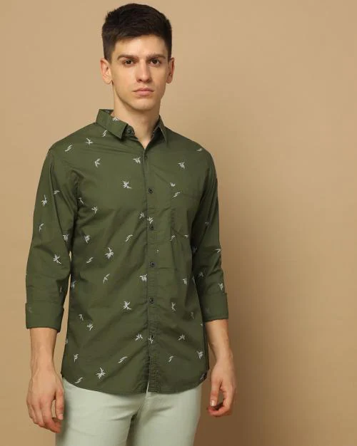 Buy Men Leaf Print Slim Fit Shirt Online at Best Prices in India - JioMart.