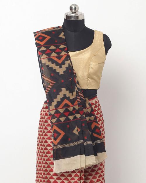 Buy Geometric Print Cotton Saree Online at Best Prices in India - JioMart.