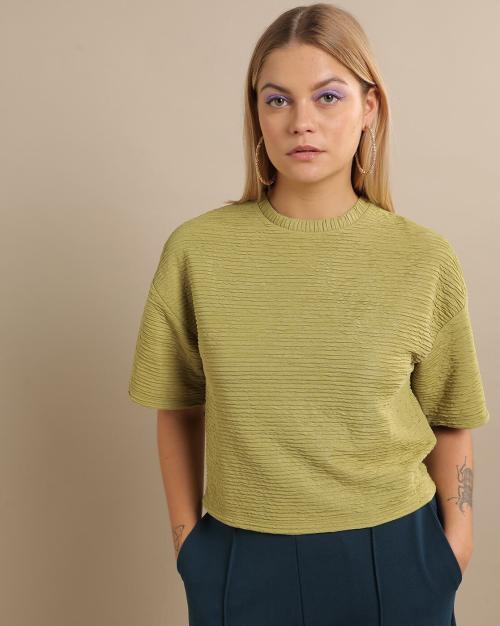 Buy Knitted Round-Neck Top Online at Best Prices in India - JioMart.