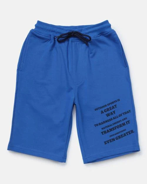 Buy Typographic Print Flat-Front Knit Shorts Online at Best Prices in ...