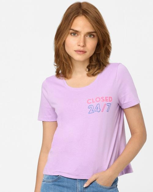 Buy Crew-Neck T-Shirt with Embroidery Online at Best Prices in India ...