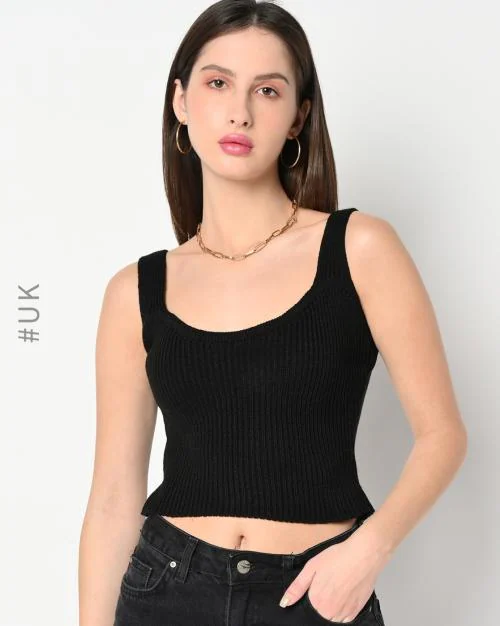 Buy Ribbed Cropped Top Online at Best Prices in India - JioMart.