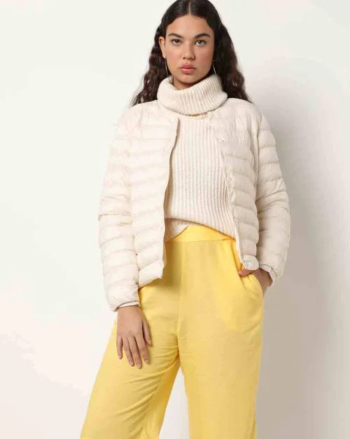 Buy Faux Down Feather Puffer Jacket Online at Best Prices in India ...