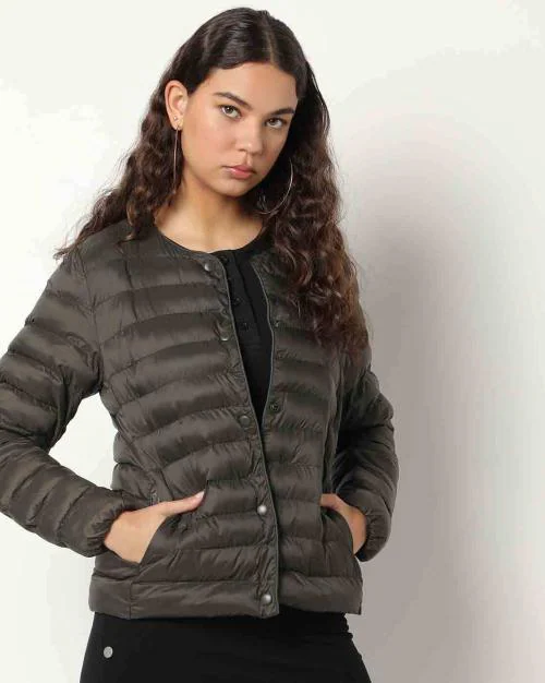 Buy Faux Down Feather Puffer Jacket Online at Best Prices in India ...