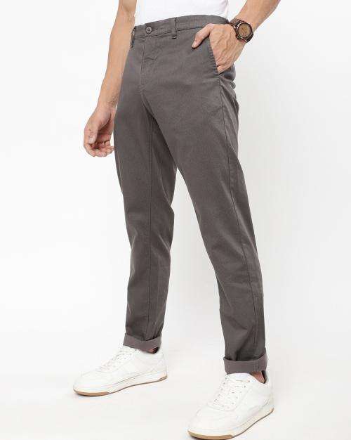 Buy Flat-Front Cotton Chinos with Insert Pockets Online at Best Prices ...