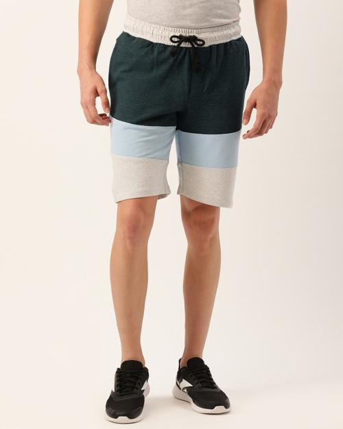 Buy Colourblock Shorts with Drawstring Online at Best Prices in India ...