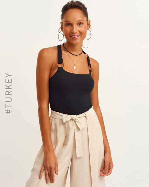 Buy Ribbed Camisole with Criss-Cross Back Online at Best Prices in ...