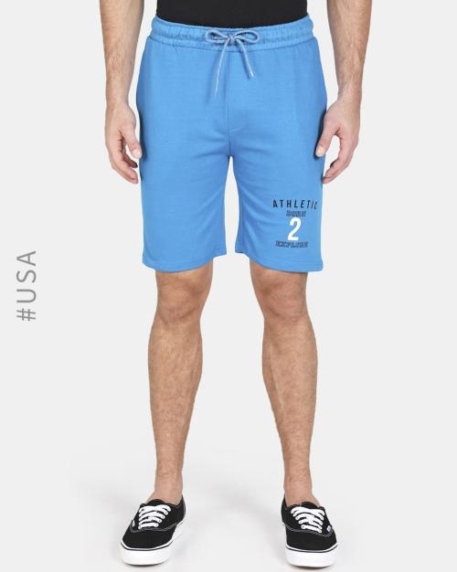 Buy Knit Shorts with Typographic Print Online at Best Prices in India ...