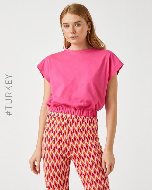 Buy Crop Crew-Neck T-shirt with Extended Shoulders Online at Best ...