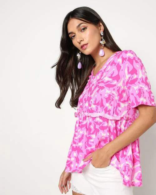 Buy Printed V-neck Peplum Top Online at Best Prices in India - JioMart.