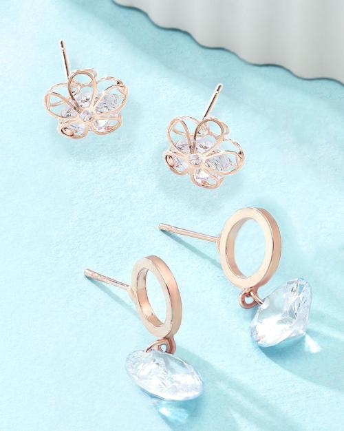 Buy Set of 2 Contemporary Stud & Drop Earrings-ZPFK12777 Online at Best Prices in India - JioMart.