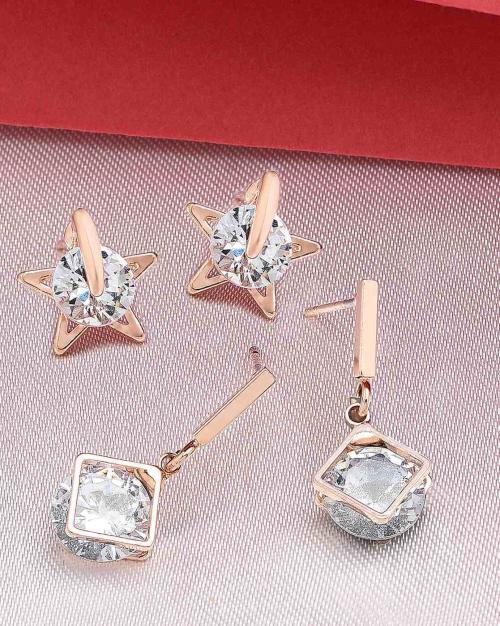 Buy Set of 2 Contemporary Stud & Drop Earrings-ZPFK12781 Online at Best Prices in India - JioMart.