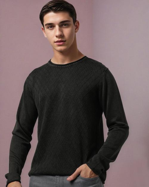 Buy Knitted Round-Neck Pullover Online at Best Prices in India - JioMart.
