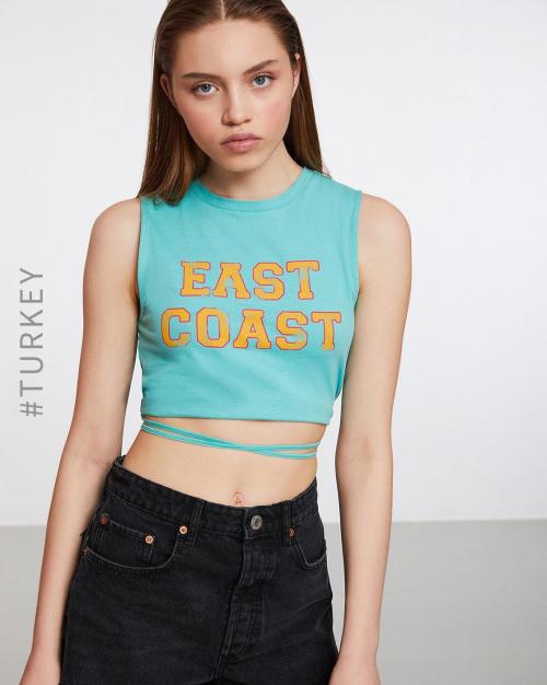 Buy Typographic Print Slim Fit Crop Top Online at Best Prices in India ...
