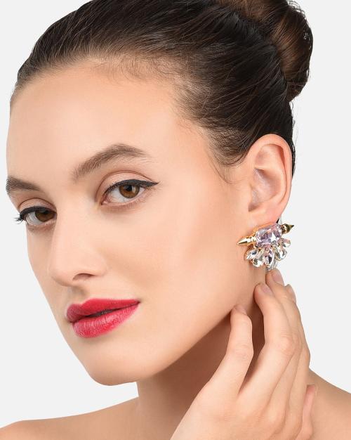 Buy Gold-Toned Crystal Shine Stones Contemporary Studs -ZPFK13874 Online at Best Prices in India ...