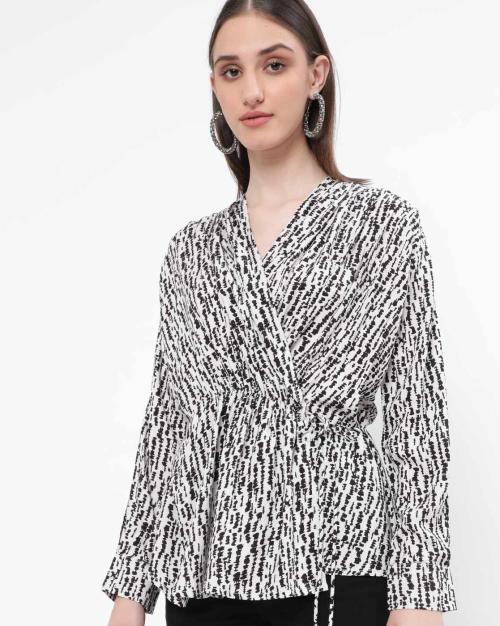 Buy Printed V-neck Wrap Top Online at Best Prices in India - JioMart.