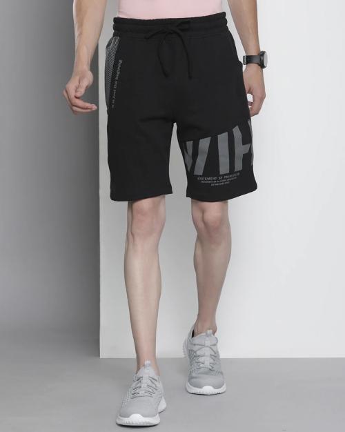 Buy Typographic Print Shorts with Insert Pockets Online at Best Prices ...