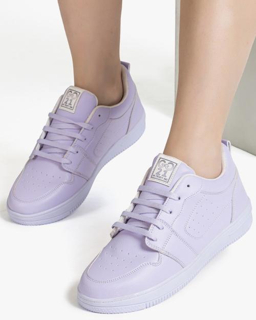 Buy Women Low-Top Lace-Up Sneakers with Perforations Online at Best ...