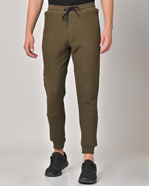 Buy Men Cut & Sew Pique-Knit Joggers with Zipper Pockets Online at Best ...