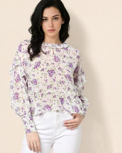 Buy Printed Top with Ruffles Online at Best Prices in India - JioMart.
