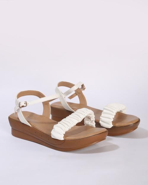 Buy Ruched Strap Open-Toe Wedges Online at Best Prices in India - JioMart.