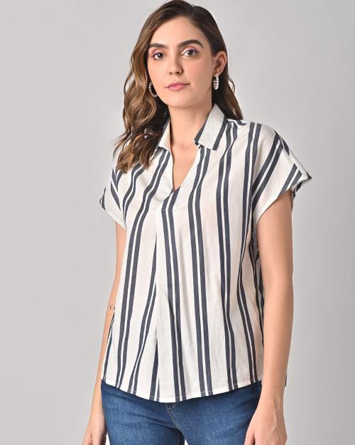 Buy Striped V-Neck Tunic Online at Best Prices in India - JioMart.
