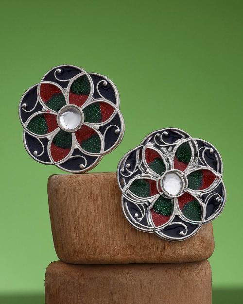 Buy Floral Studs with Push-Back Closure Online at Best Prices in India ...