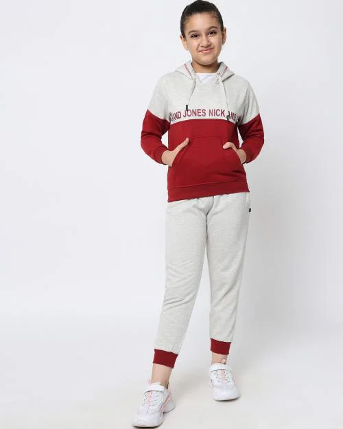 Buy Girls Colourblock Hoodie & Joggers Set Online at Best Prices in India - JioMart.
