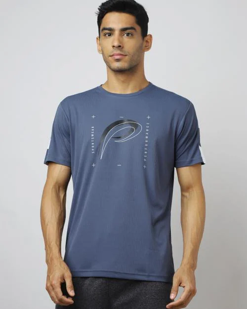 Buy Regular Fit Logo Print Active T-Shirt Online at Best Prices in ...