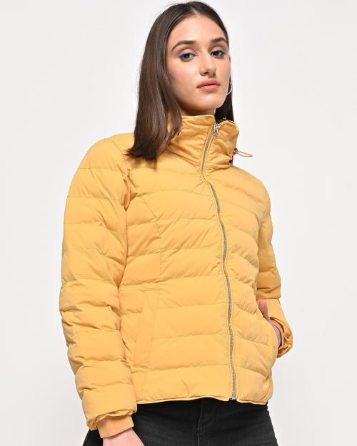 Buy Quilted Jacket with Concealed Zip Placket Online at Best Prices in ...