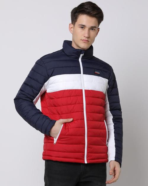 Colourblock Zip-Front Puffer Jacket - JioMart