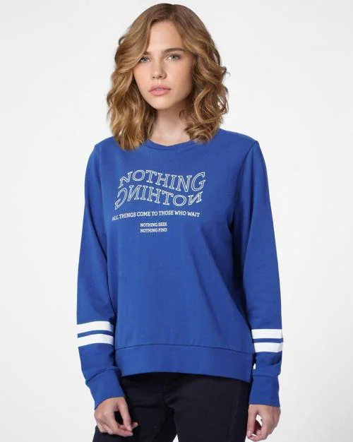 Buy Typographic Print Crew-Neck Sweatshirt Online at Best Prices in ...