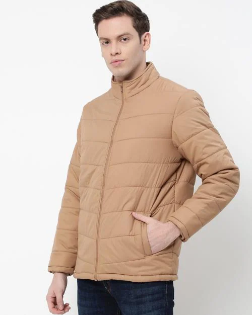 Buy Zip-Front Puffer Jacket with Insert Pockets Online at Best Prices ...