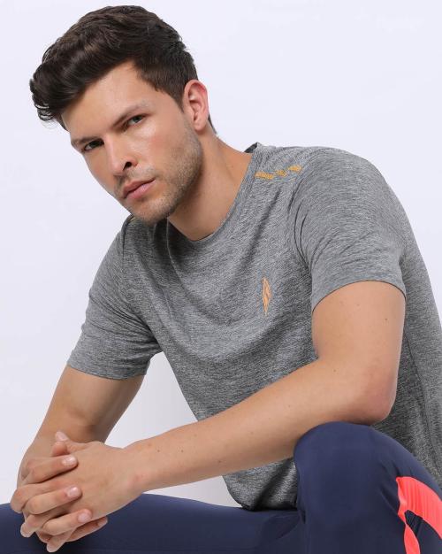 Buy Regular Fit Godri Swift Print Crew-Neck T-Shirt Online at Best ...