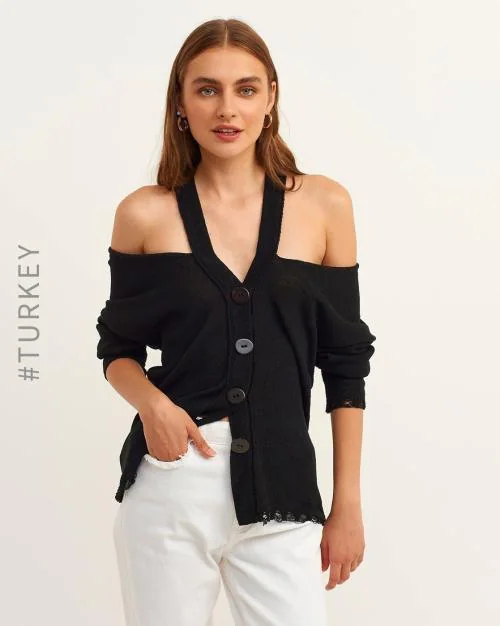 Buy Halter-Neck Button-Down Cardigan Online at Best Prices in India ...