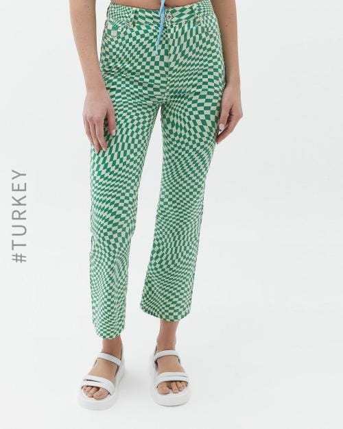 Buy Geometric Print Straight Pants Online at Best Prices in India ...