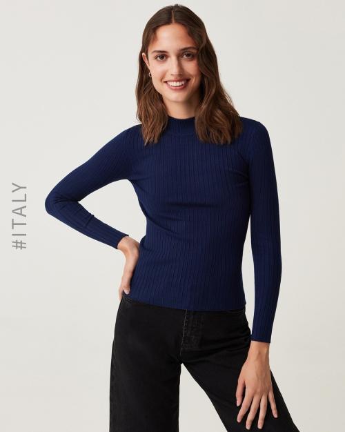 Buy Ribbed High-Neck Pullover Online at Best Prices in India - JioMart.