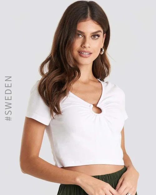 Buy V-Neck Crop Top Online at Best Prices in India - JioMart.