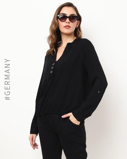 Buy Blouson Top with Roll-Up Tabs Online at Best Prices in India - JioMart.