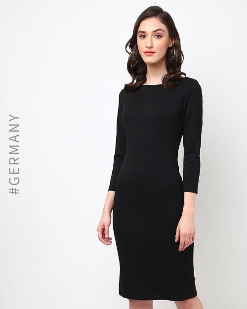 Buy Round-Neck Bodycon Dress Online at Best Prices in India - JioMart.