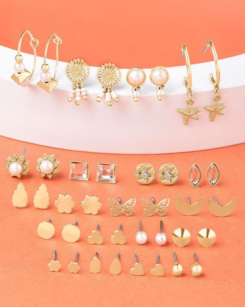 Buy Set of 20 Classy Contemporary Studs & Drops Earrings - ZPFK14568 Online at Best Prices in ...