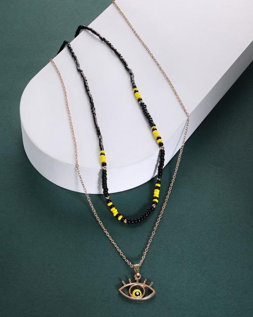 Buy ZPFK14637 Beaded & Layered Evil Eye Chain Online at Best Prices in ...