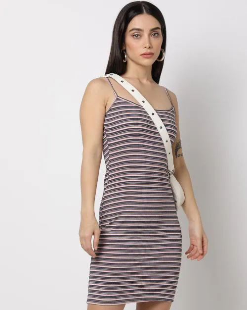 Buy Striped Slim Fit Bodycon Dress Online at Best Prices in India ...