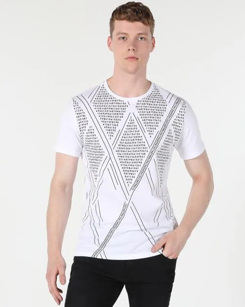 Numeric Print Crew-Neck T-Shirt - JioMart