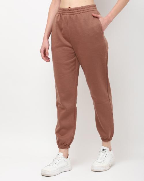 High-Rise Regular Fit Joggers with Insert Pockets - JioMart