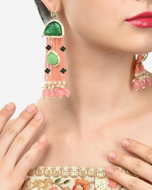 Buy Beaded Multistring Statement Dangler Earrings - ZPFK15086 Online at ...